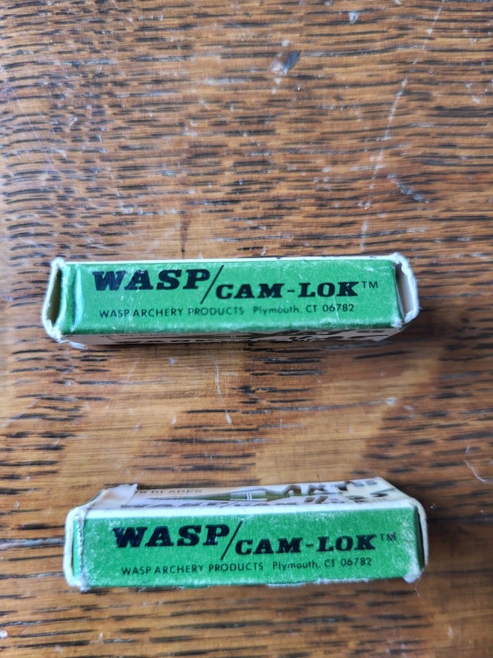 VINTAGE WASP CAM-LOK REPLACEMENT BROADHEADS 2 Packages of 18 BLades ...