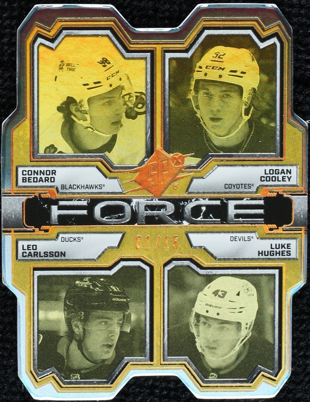 2023-24 SPx - Force Connor Bedard, Luke Hughes, Logan Cooley #SF-BCCH ...