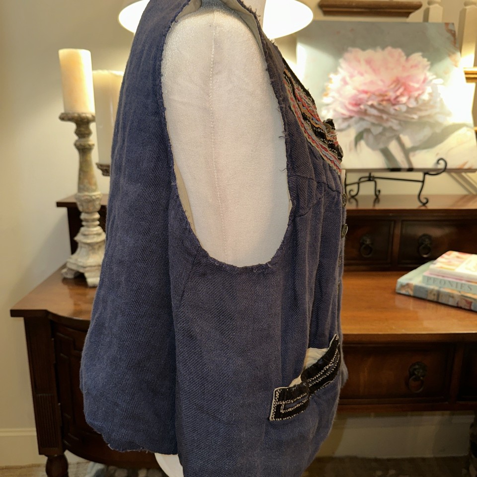 RARE Magnolia Pearl Lennon Vest w/ Embroidery Blue Color One Size NWOT ...