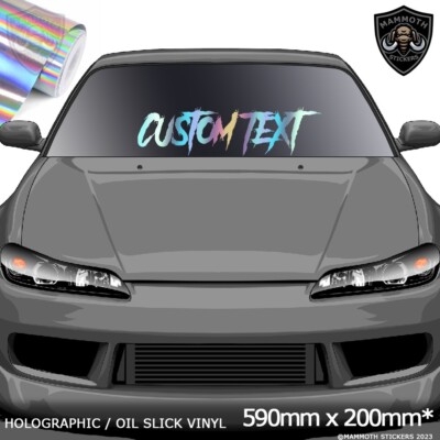 Custom Text Large Oil Slick Window Sticker Decal Vinyl Car Windscreen ...
