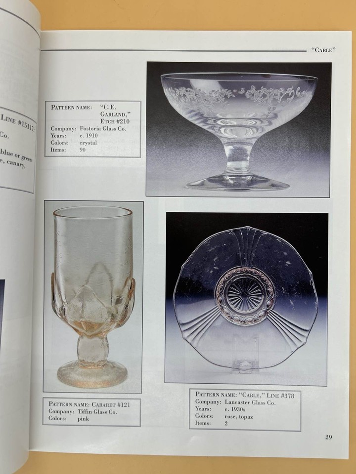 Lot 4 Glass Identification Value Guides Depression American Cut Pattern ...