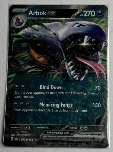 Arbok ex 24/165 - Scarlet & Violet 151 - Double Rare Holo - Pokemon NM ...