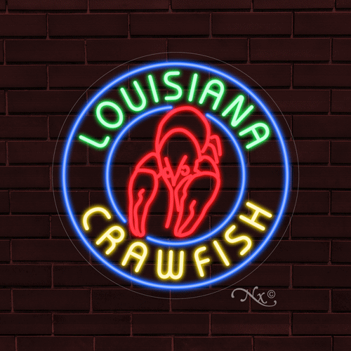 NEW "LOUISIANA CRAWFISH" w/LOGO 26x26x1 INCH LED FLEX INDOOR SIGN 31314 ...
