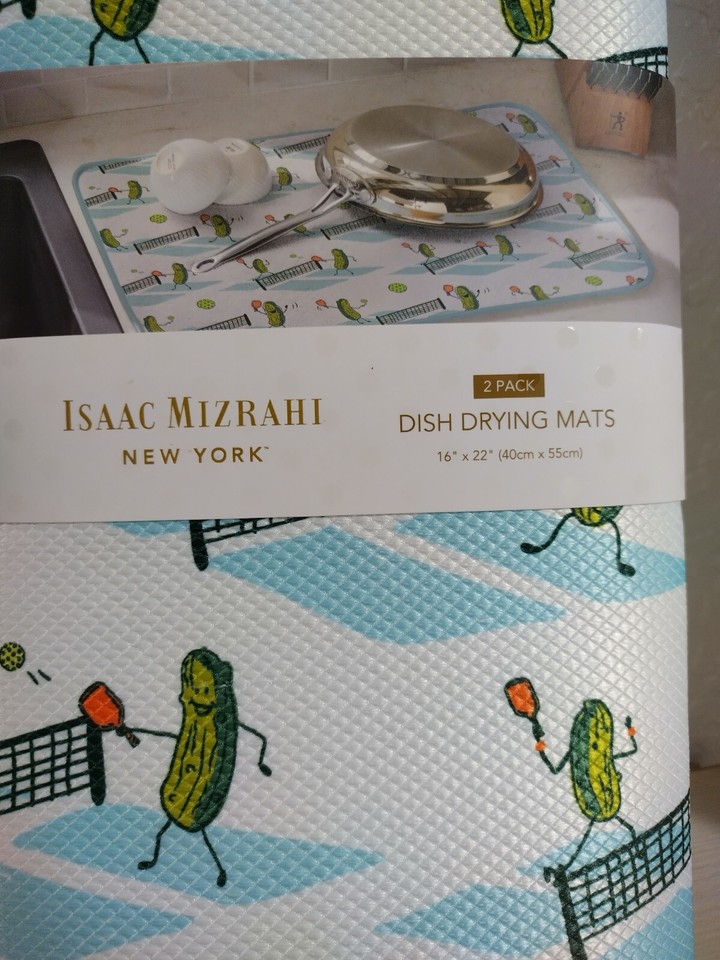 Isaac Mizrahi Pickleball Dish Drying Mats 2 Pack Christmas NEW | eBay