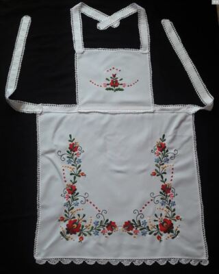 Apron handmade embroidery and serrated, with MATYO pattern - 3395 | eBay