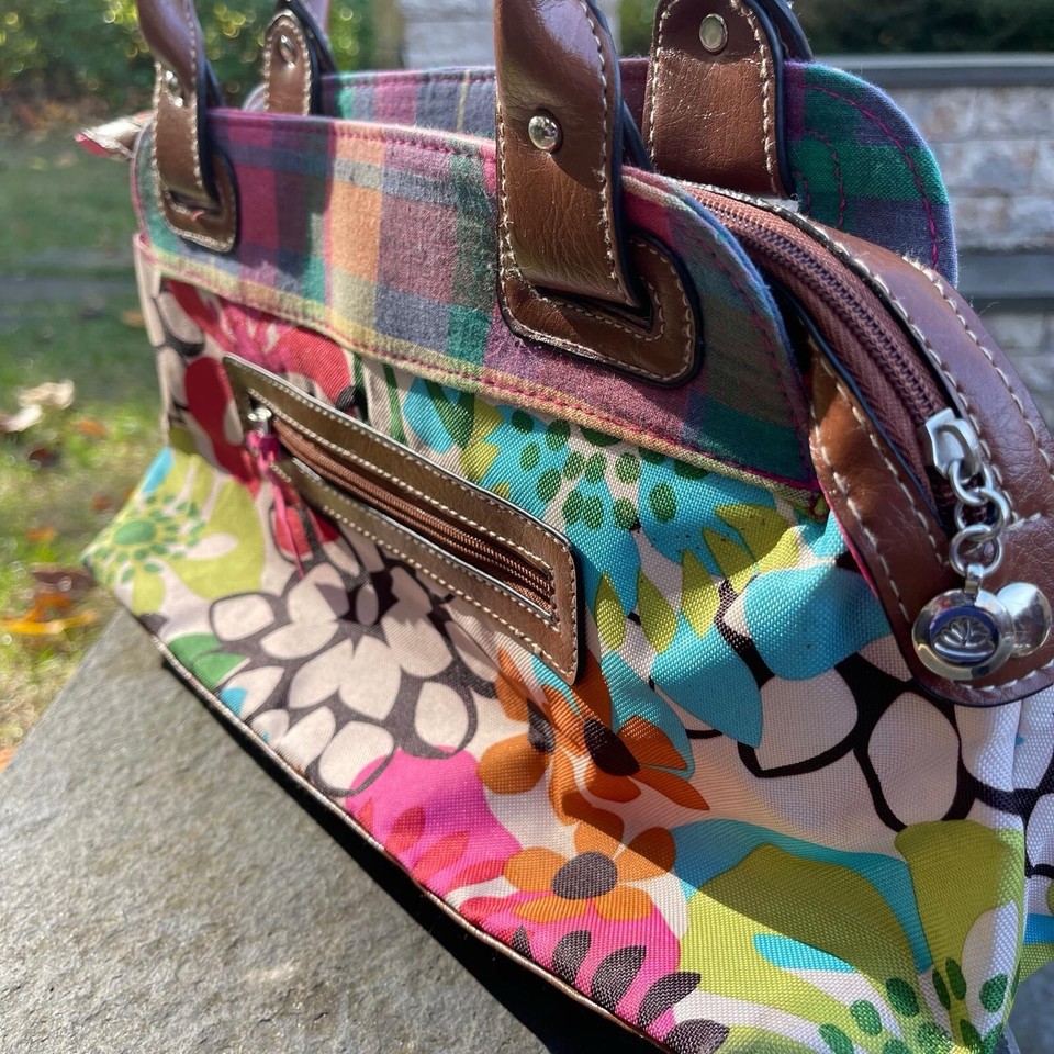 Lily Bloom Multicolored Floral Print 3 Compartment Tote Shoulder Purse ...