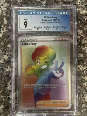 Schoolboy 276/264 Rainbow Secret Rare Holo Full Art Pokémon Card. Grade ...
