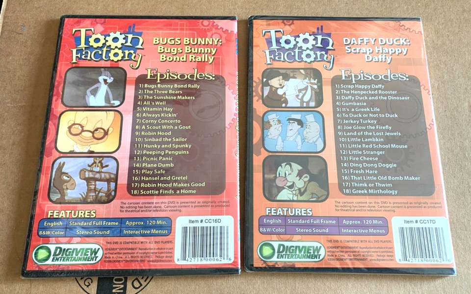 Toon Factory ( DVD ) Bugs Bunny - Daffy Duck Slim Cases | eBay
