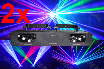 2x Double Head RGB Laser Light Stage DJ Disco Party Event Show Thick ...