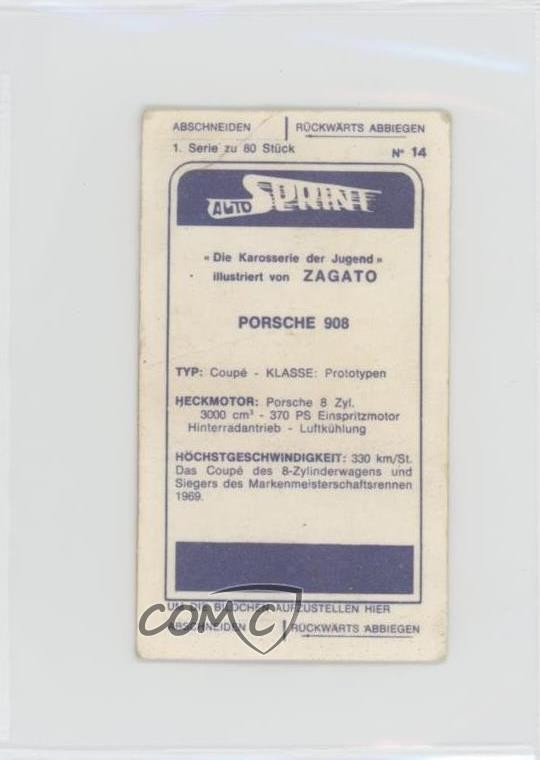 1975 Candy Gum Auto Sprint Series 1 Porsche 908 #14 0cp0 | eBay