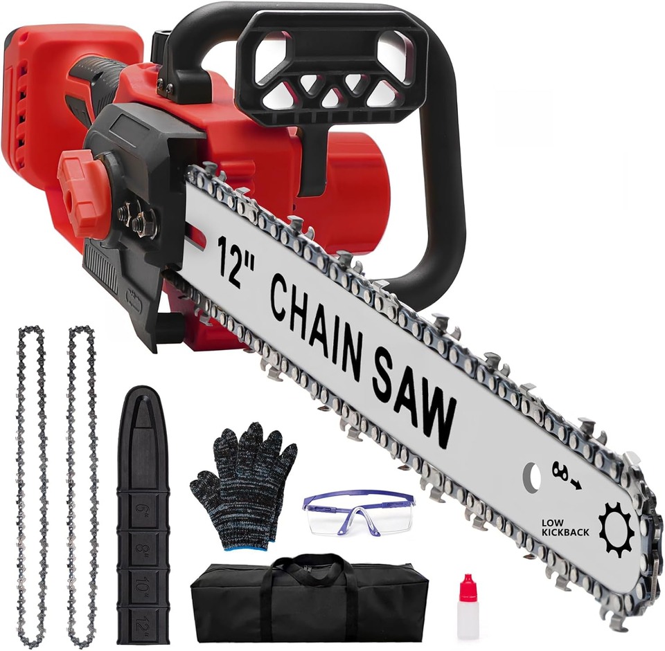 12 Inch Cordless Chainsaw Compatible with Milwaukee M18 18V Battery ...