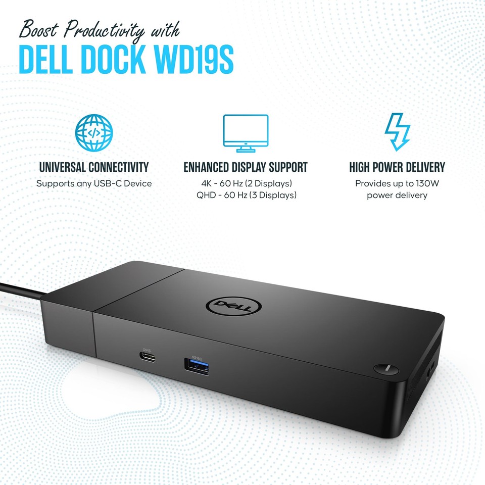 Dell WD19S Docking Station Dual Monitor - Dock Station with 180W + USB ...