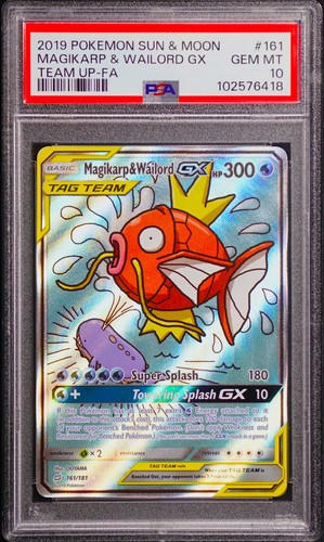SM - Team Up #161/181 Magikarp & Wailord GX (Alternate Full Art) PSA 10 ...