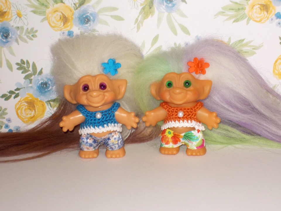 Troll Doll Clothes Crochet Outfit fits Vintage Dam Scandia 2 1/2" Dolls ...