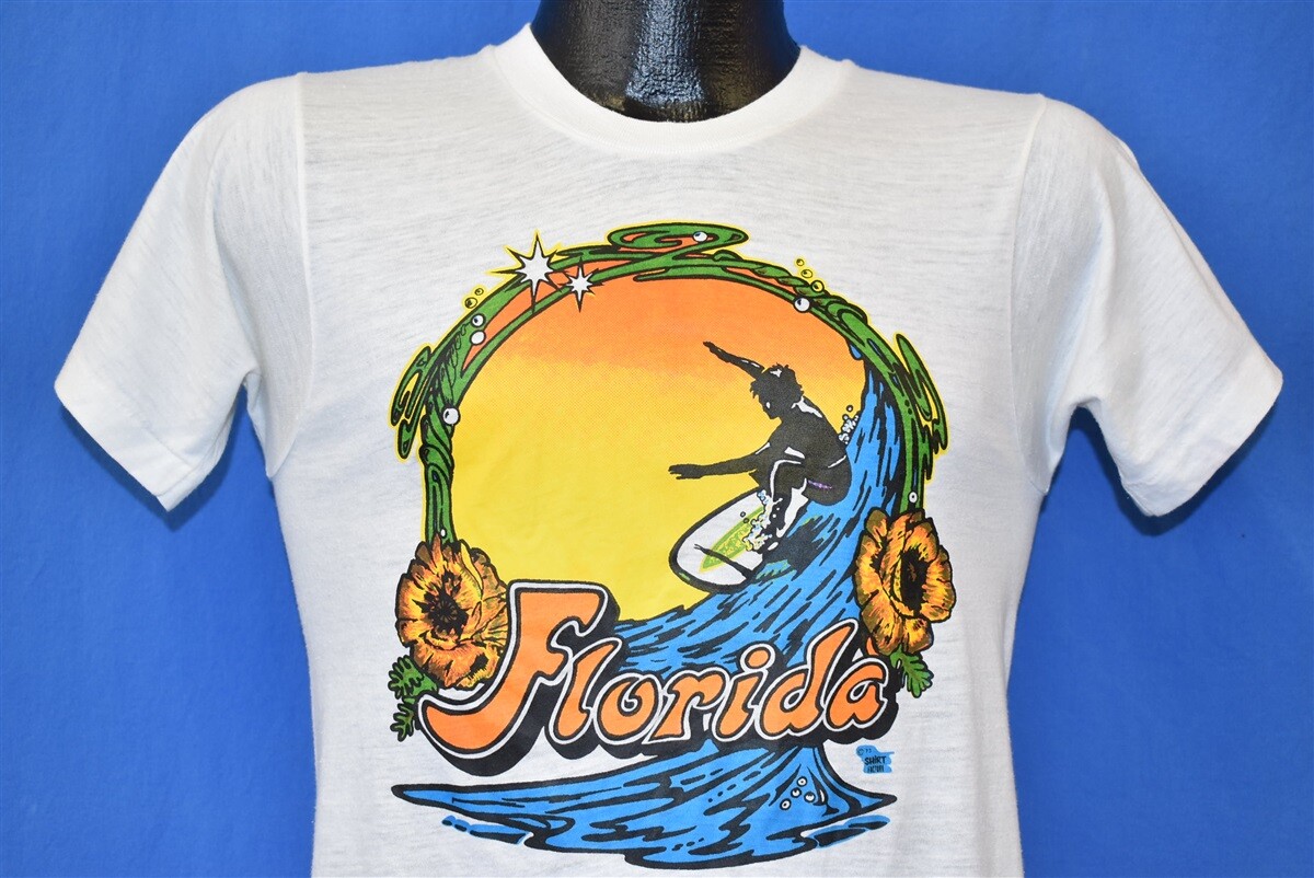 vintage 70s FLORIDA JANE SURF OCEAN WAVE NEON SUNSET … - Gem