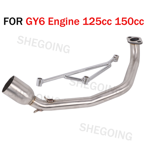 Motorcycle Exhaust Front Connect Pipe For GY6 Engine 125cc 150cc ...