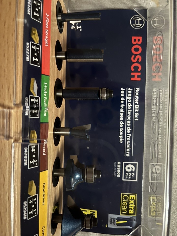 Bosch RBS006-1/4-Inch Shank Carbide-Tipped Multi-Purpose Router Bit Set ...
