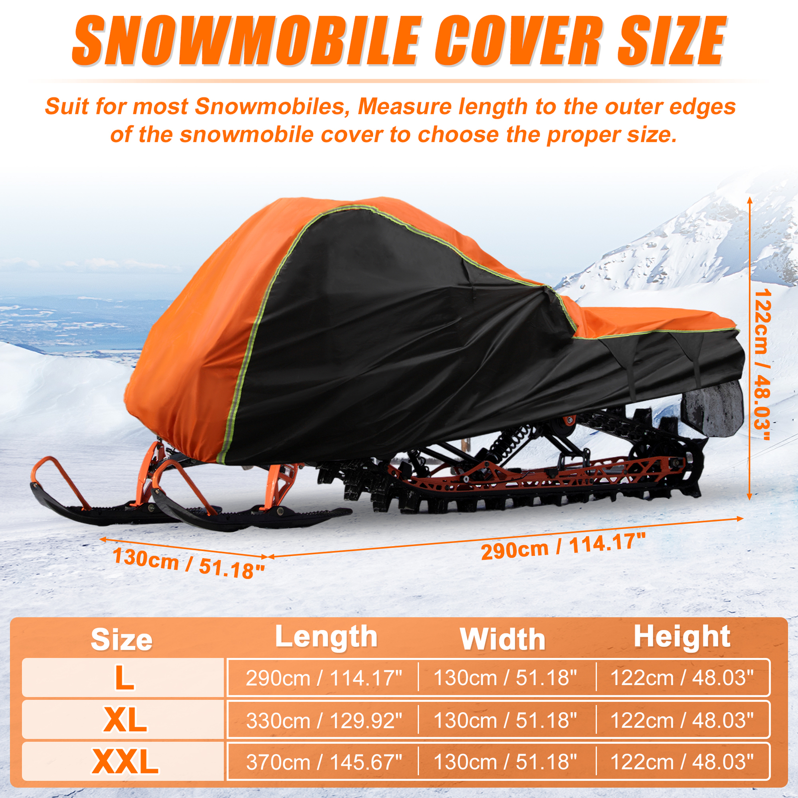 Snowmobile Cover Waterproof for Polaris for Ski Doo for Yamaha Fit 115 ...