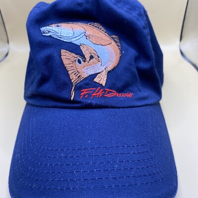F. H. Davis Designs Red Drum Ocean Hat Cap Fishing Navy Blue Strapback ...