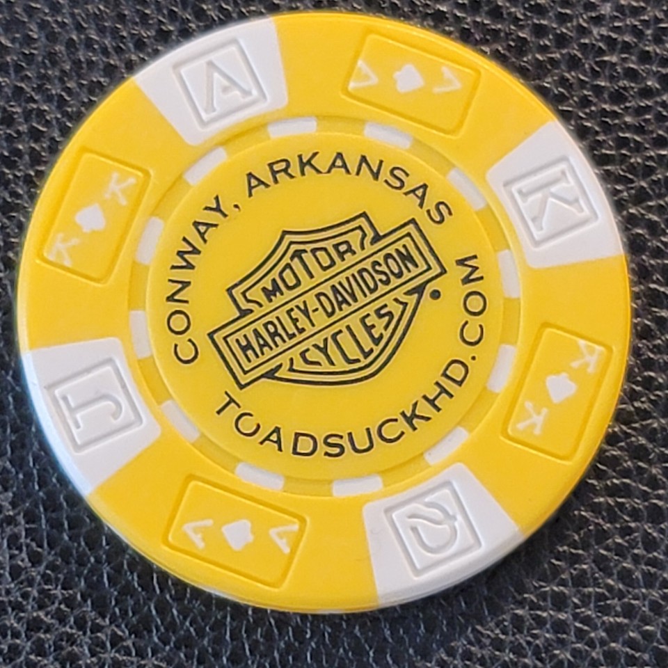 TOAD SUCK HD ~ ARKANSAS (Yellow AKQJ) Harley Davidson Poker Chip | eBay