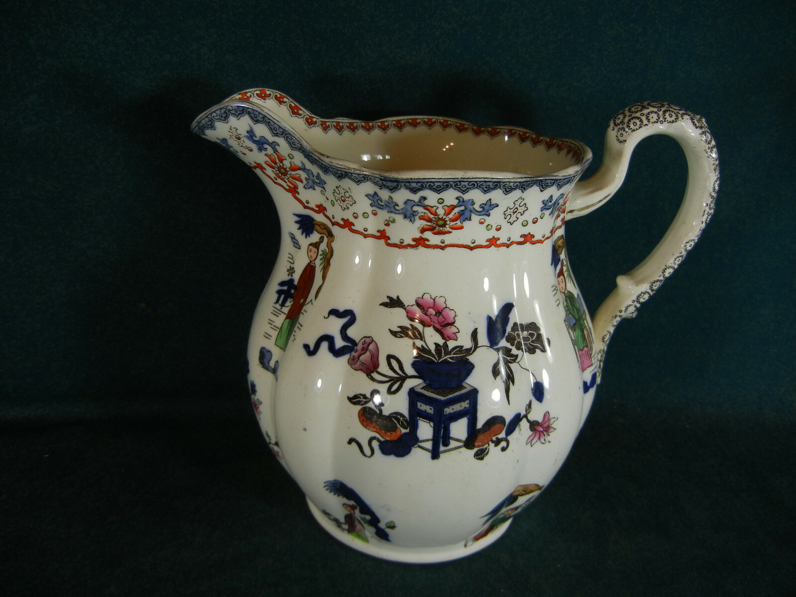 Copeland Spode Bowpot Pattern Asian Figures 7" Pitcher | eBay