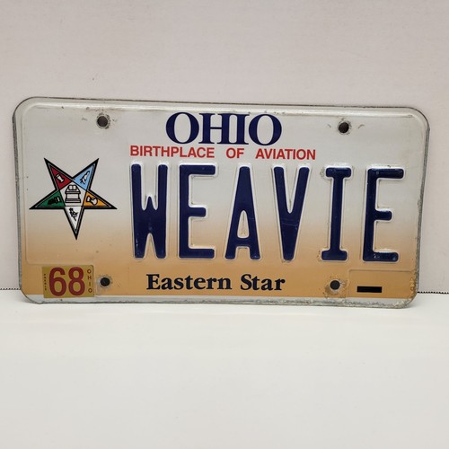 Ohio Order of the Eastern Star Tag # WEAVIE Vanity License Plate ...