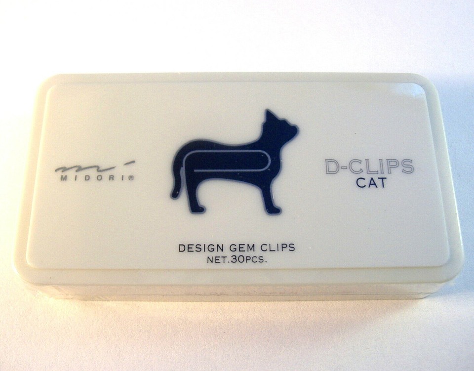 Paper clips Executive box 30 Midori D-Clip assorted animals METAL cat ...
