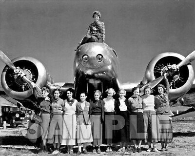 8x10 photo Amelia Earheart with her Lockhhed and Perdue coeds | eBay