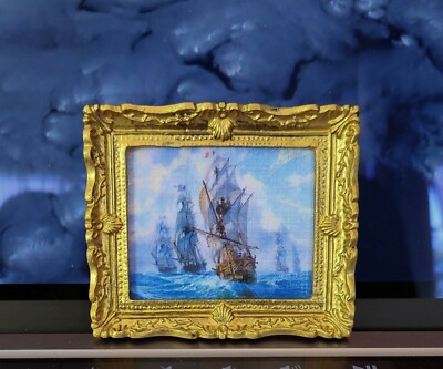 DOLLHOUSE MINIATURE FRAMED SEASCAPE OCEAN PAINTING by Alexander ...