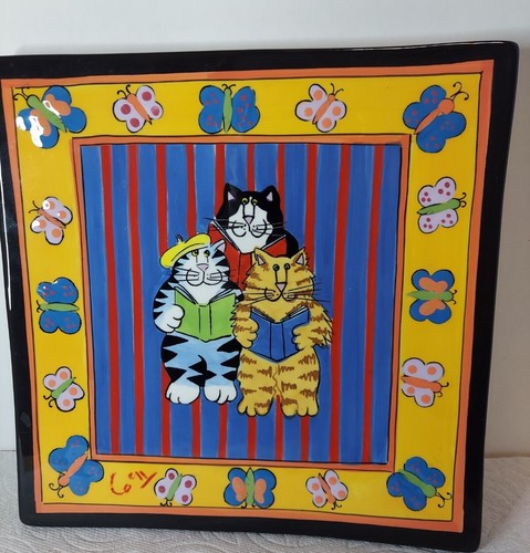 Candace Reiter Catzilla Hanging Wall Decor Plate 9"×9" | eBay