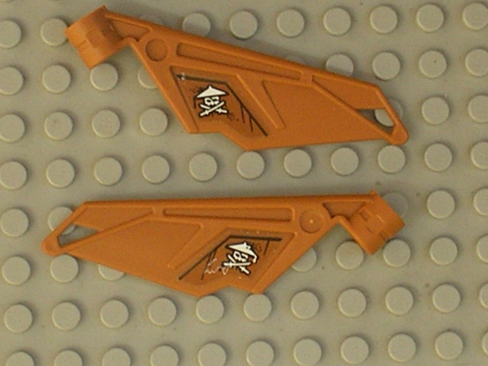 2 x LEGO DkOrange Bionicle Wing 2 Bolt Sticker Right Left 61800pb05R/L ...