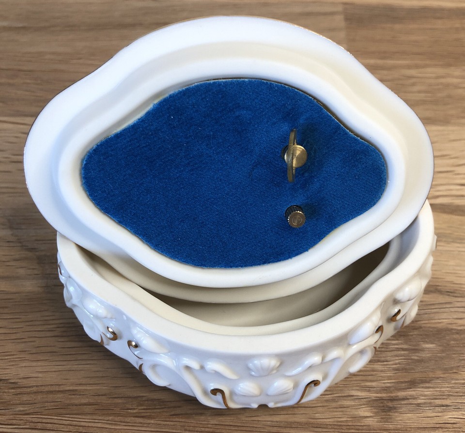 Lenox Fine Porcelain & Gold Music Box Inspired by the Poem Footprints ...