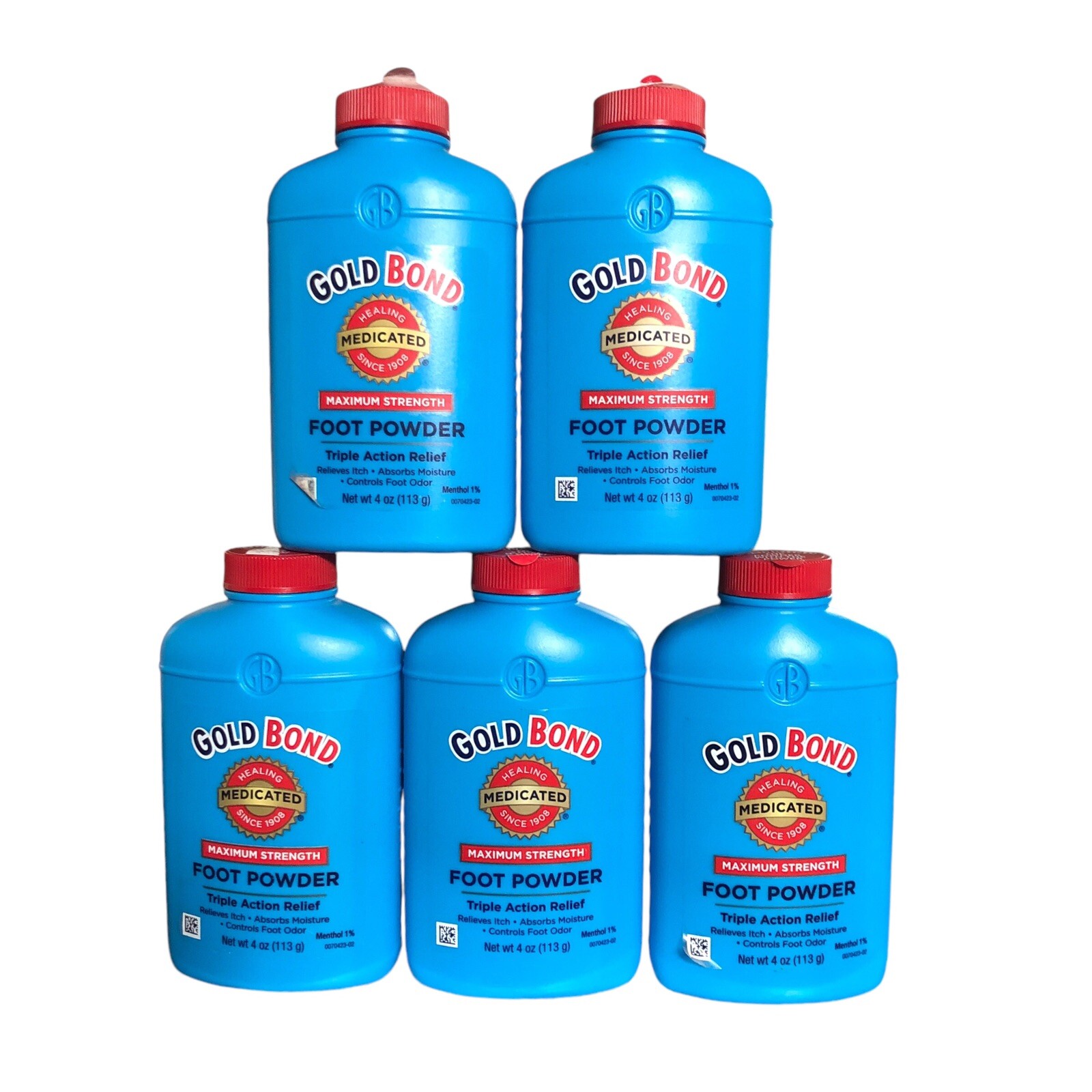 (5) Gold Bond Maximum Strength WITH TALC Foot Powder Medicated 4 oz ...