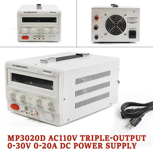 0-30V 0-20A DC Lab Power Supply Regulated 60Hz AC 110V Portable ...