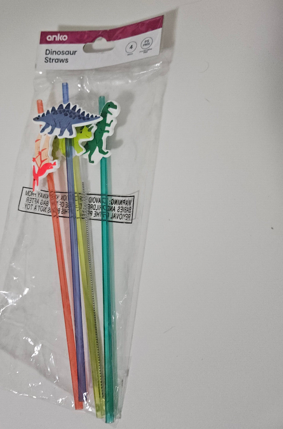 DINOSAUR STRAWS ANKO KMART STEGOSAURUS TRICERATOPS TREX TYRANNASAURUS ...