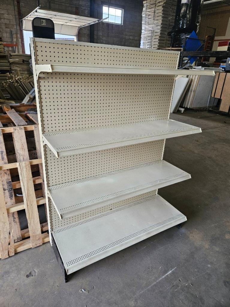 Gondola Shelving STREATER Lot 10 Metal Island Shelves Used AISLE Store ...