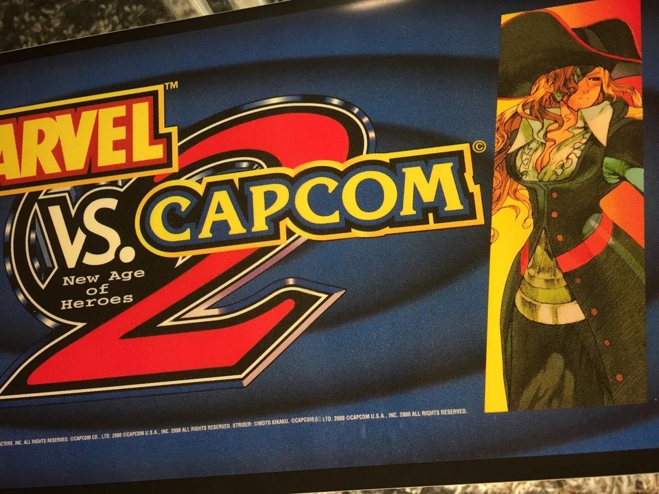 Marvel vs Capcom 2 Arcade Marquee 26"x8" and Instruction/Moves Vinyl ...