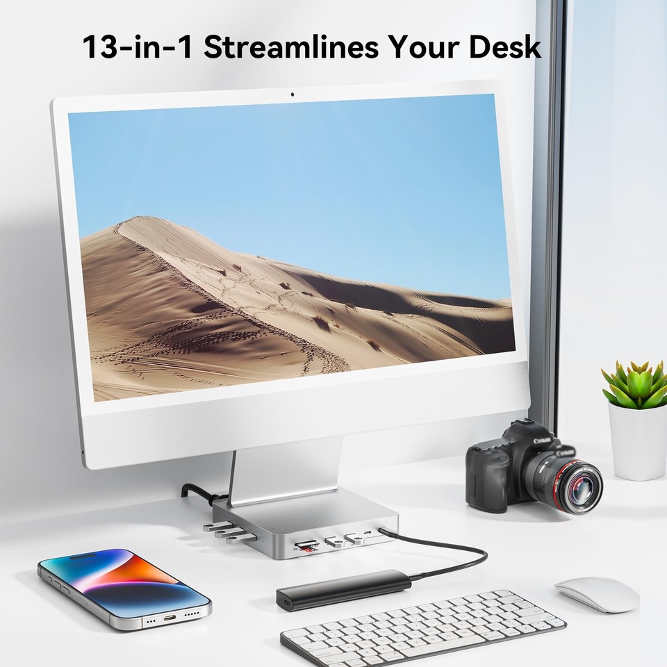 13-Port USB C Hub for iMac 24 inch 2021/2023/2024, iMac Accessories for ...