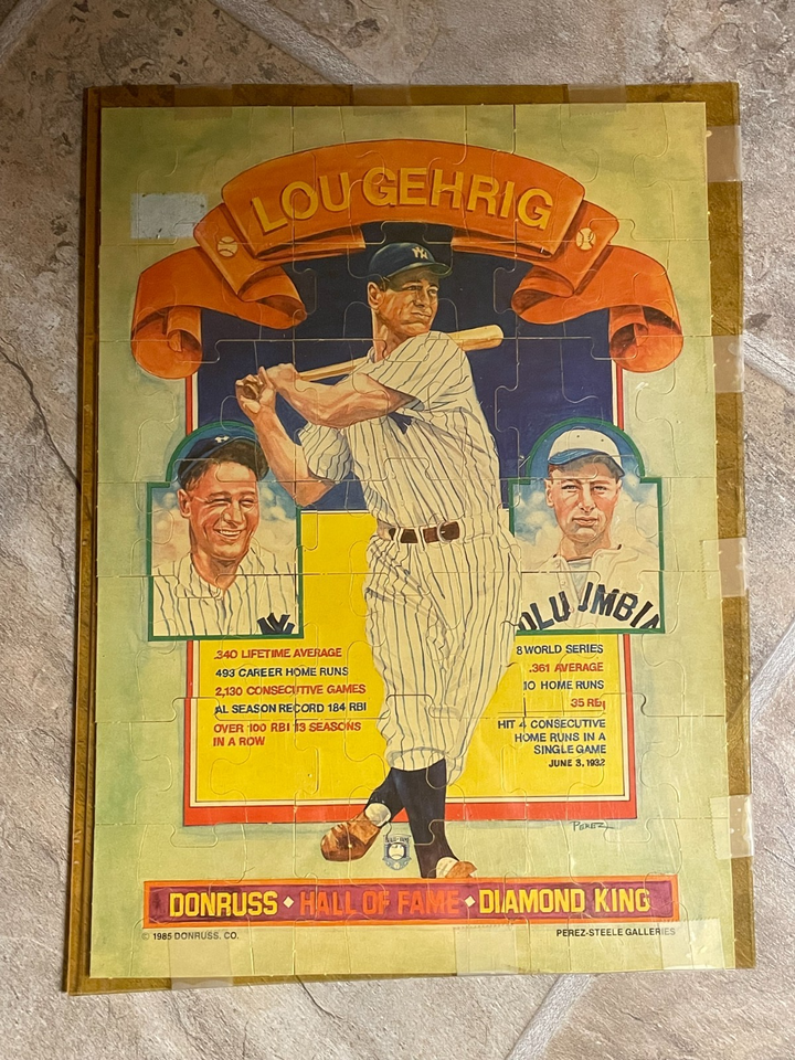 Babe Ruth + Lou Gehrig Donruss Diamond King Completed Puzzle - 1982 ...