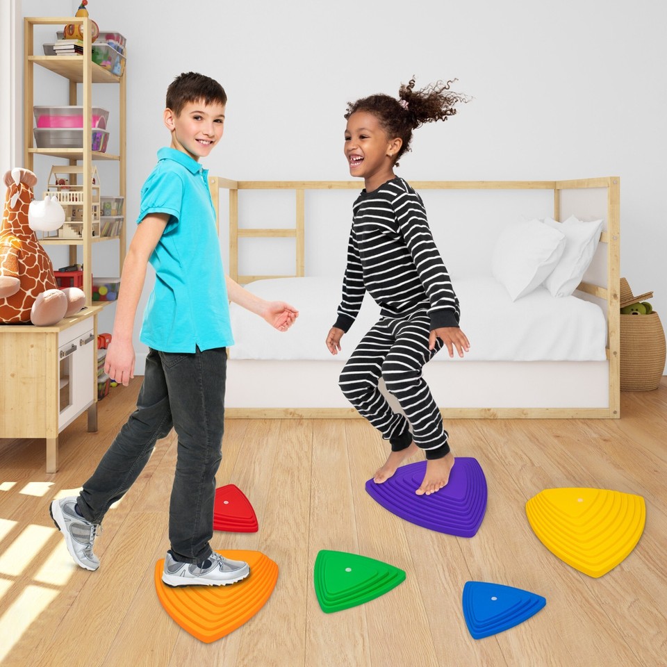 Stepping Stones for Kids Balance Jumping Stone Obstacle Course 6 Piece ...