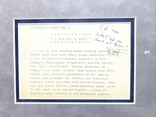 RARE 1944 WALT DISNEY SIGNED The Three Caballeros Press Photo Ed Plumb COMPOSER | eBay