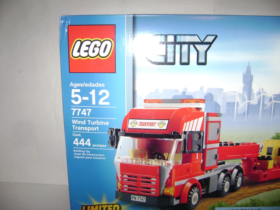 NEW 7747 Lego CITY Wind Turbine Transport Building Toy SEALED BOX ...