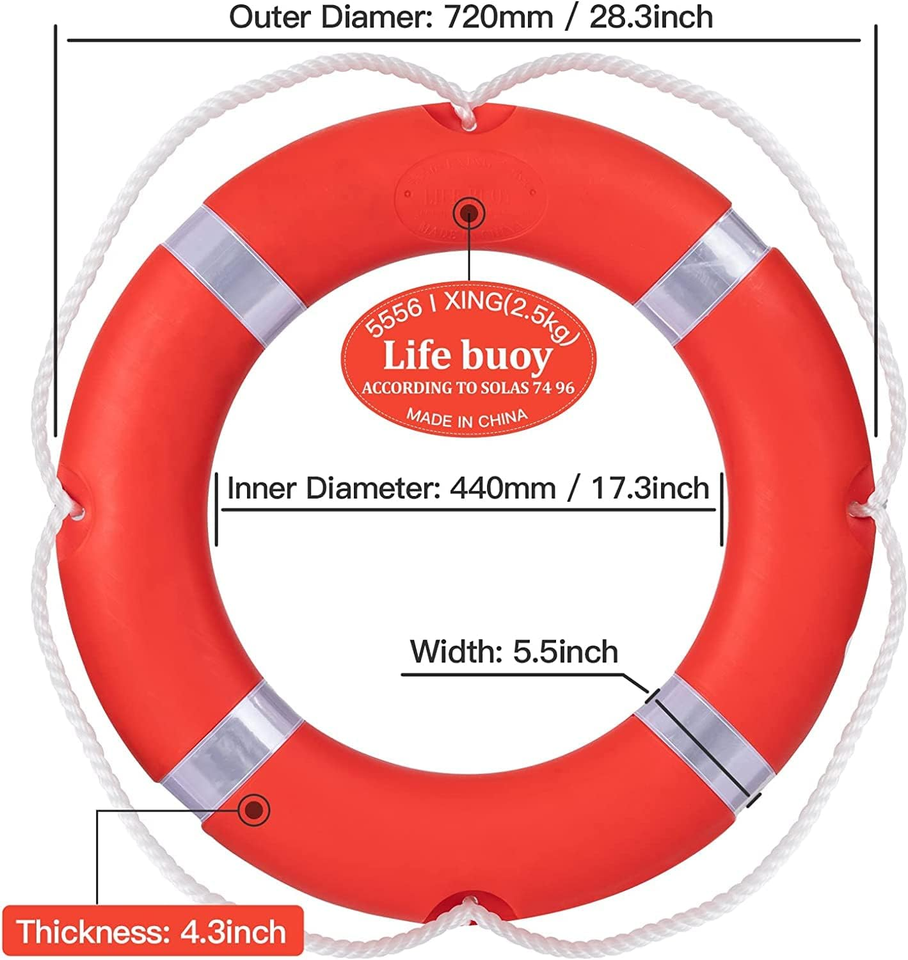 28 Inch Boat Safety Throw Ring with Water Floating Lifesaving Rope | eBay