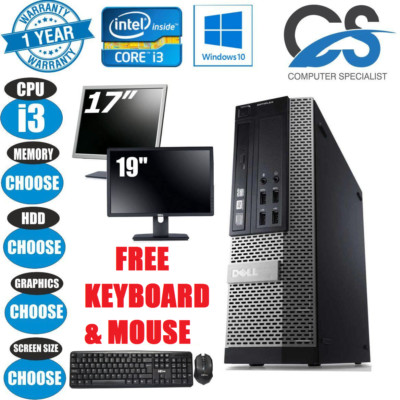 DELL/hp Computer PC Intel Core i3 Desktop 1TB HDD 8GB RAM 19"TFT ...