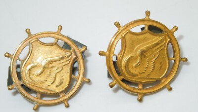 WWII US Army Officer Transportation Corps Pins Insignia Pair CA7 | eBay