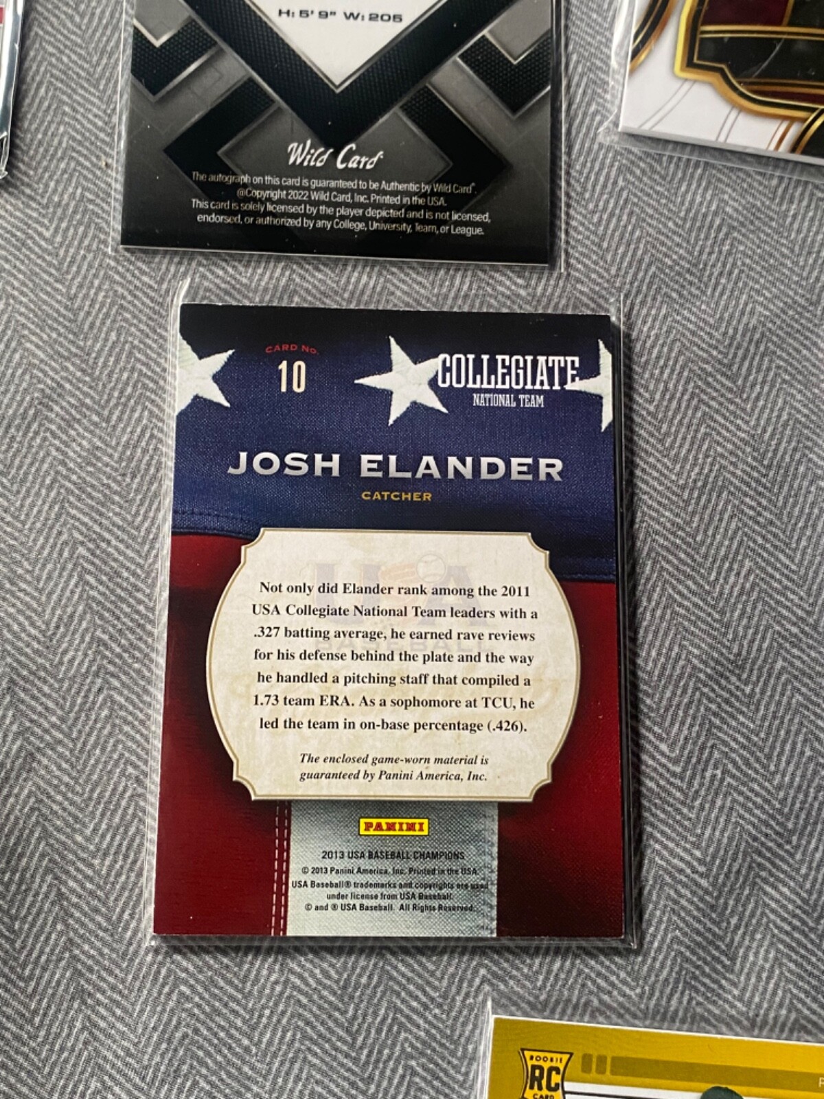 2013 Panini USA Champions Game Gear Patch #10 Josh Elander Baseball ...