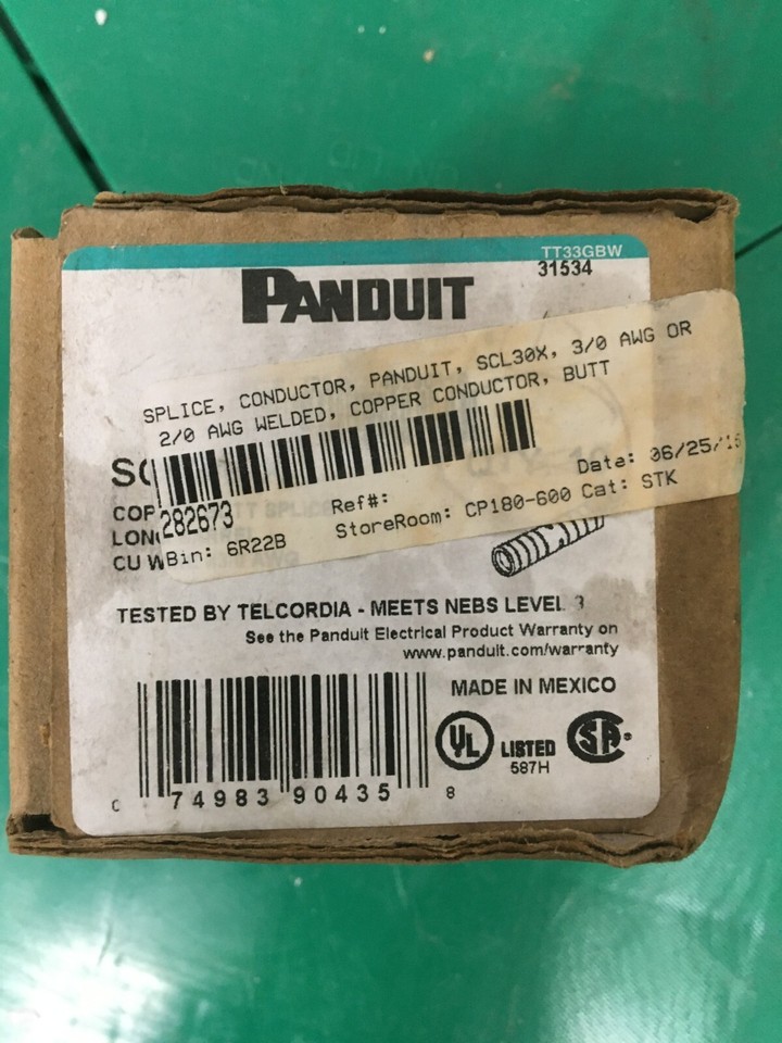 Panduit - SCL3/0-X - Copper butt splice long barrel 3/0 AWG wire | eBay