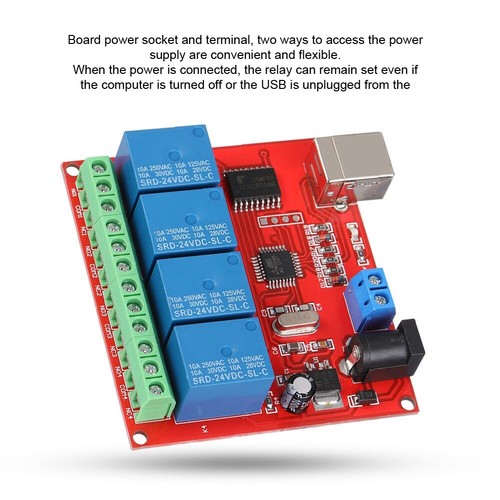 4-Channel 24V Computer USB Smart Switch Controller PC Relay Drive ...