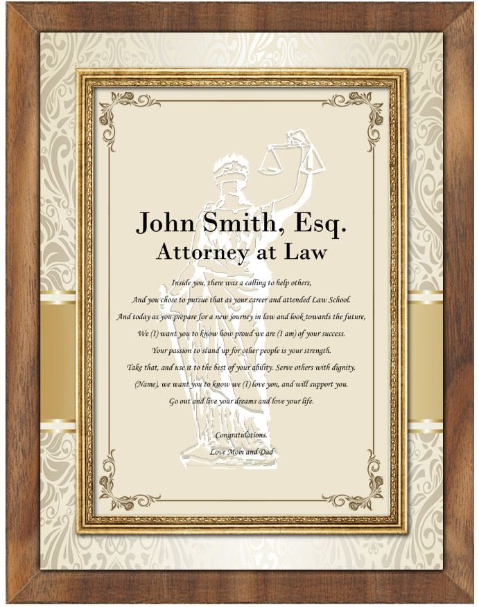 Personalized Law Gifts Attorney Lawyer Graduation Law School Poetry ...