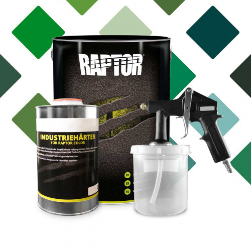 UPOL RAPTOR Lack für Transportflächen Gebinde-Kit mit Pistole, Grün ...
